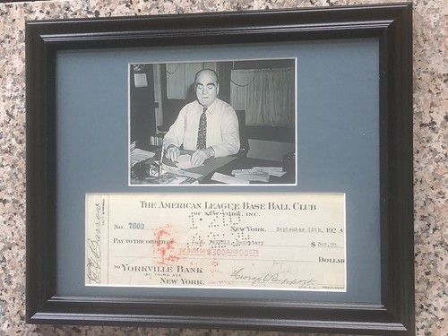 Ed Barrow / George Ruppert Dual Autographed Yankees Check - Signed By ...