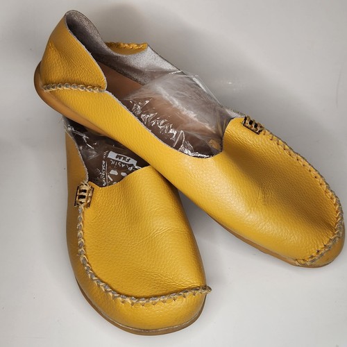 GUC VENUS CELIA Tan Leather Slip On Moccasins Moc Toe Shoe Women's Sz ...