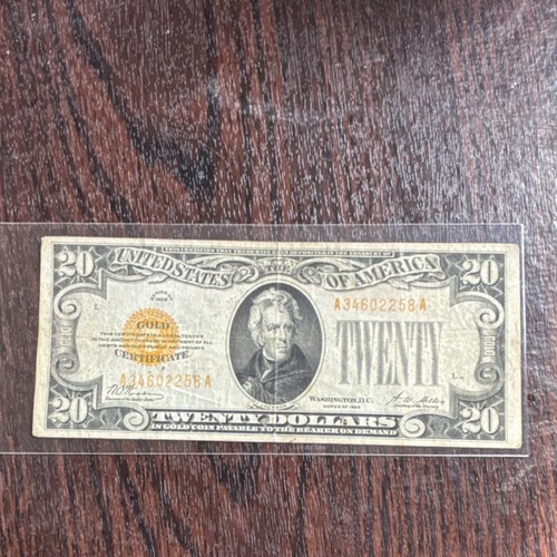 1922 $20 Gold Certificate Large Size US Banknote A34602258A | eBay