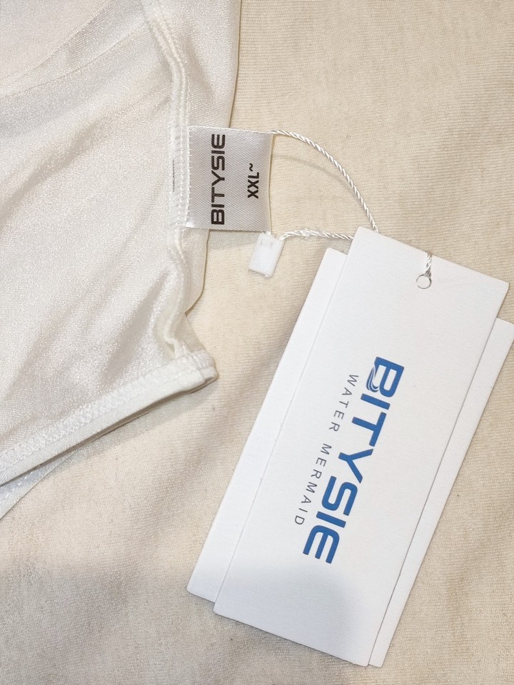 BITYSIE XXL White Semi-Transparent Hi Cut T-Back Halter Neck One Piece ...