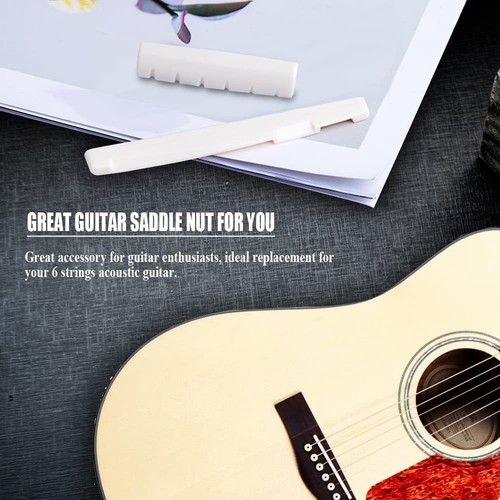 6 String Acoustic Guitar Bone Bridge Saddle and Nut Real Bone Parts | eBay