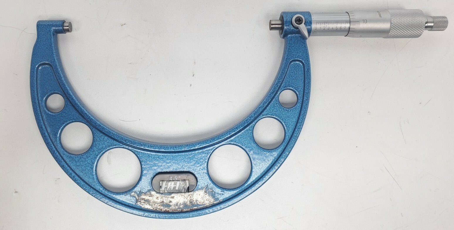 4-5" H&H OUTSIDE MICROMETER PREMIUM PROFESSIONALPRECISION CARBIDE TIPS ...