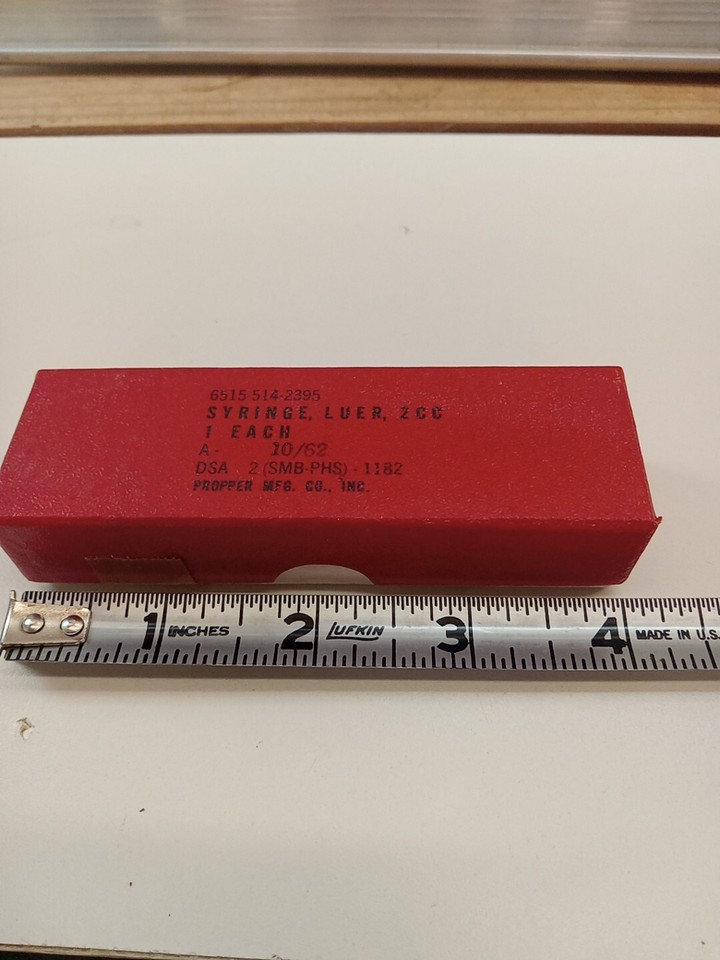 Vintage Glass Syringe Luer 2cc Original Package Propper Trophy 1960's ...