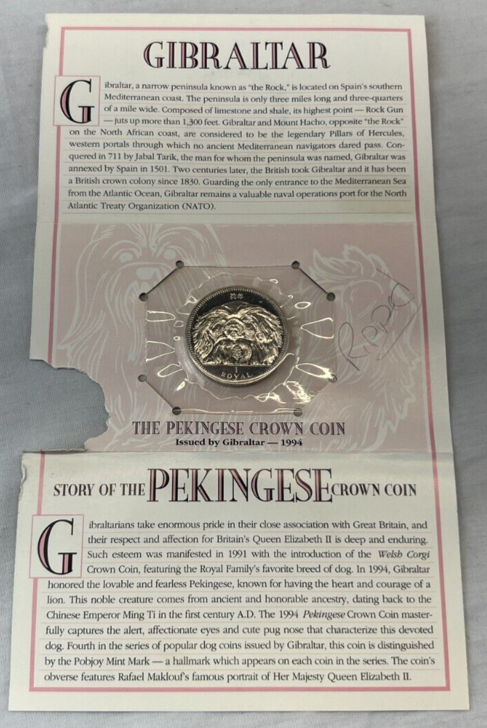 1994 Gibralter 1 Royal Pekingese Dog Uncirculated Coin in OGP | eBay