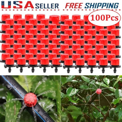 100Pcs Adjustable Micro Dripper Emitter Flow Drip Irrigation Sprinklers ...