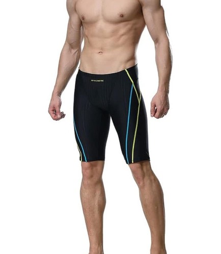 MY KILOMETRE Men's Swimsuit Jammer Solid Swim Jammers Endurance Long ...
