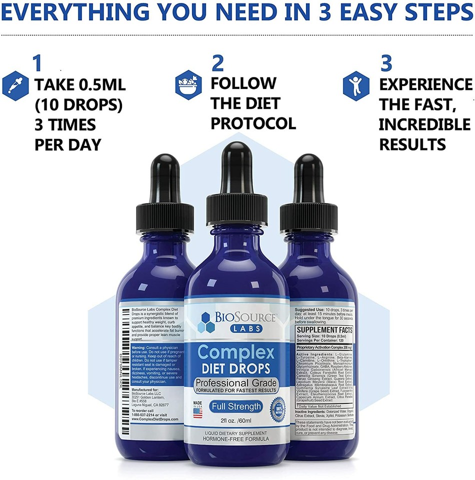 BioSource Labs Complex Diet Drops – Natural Weight Management Drops ...