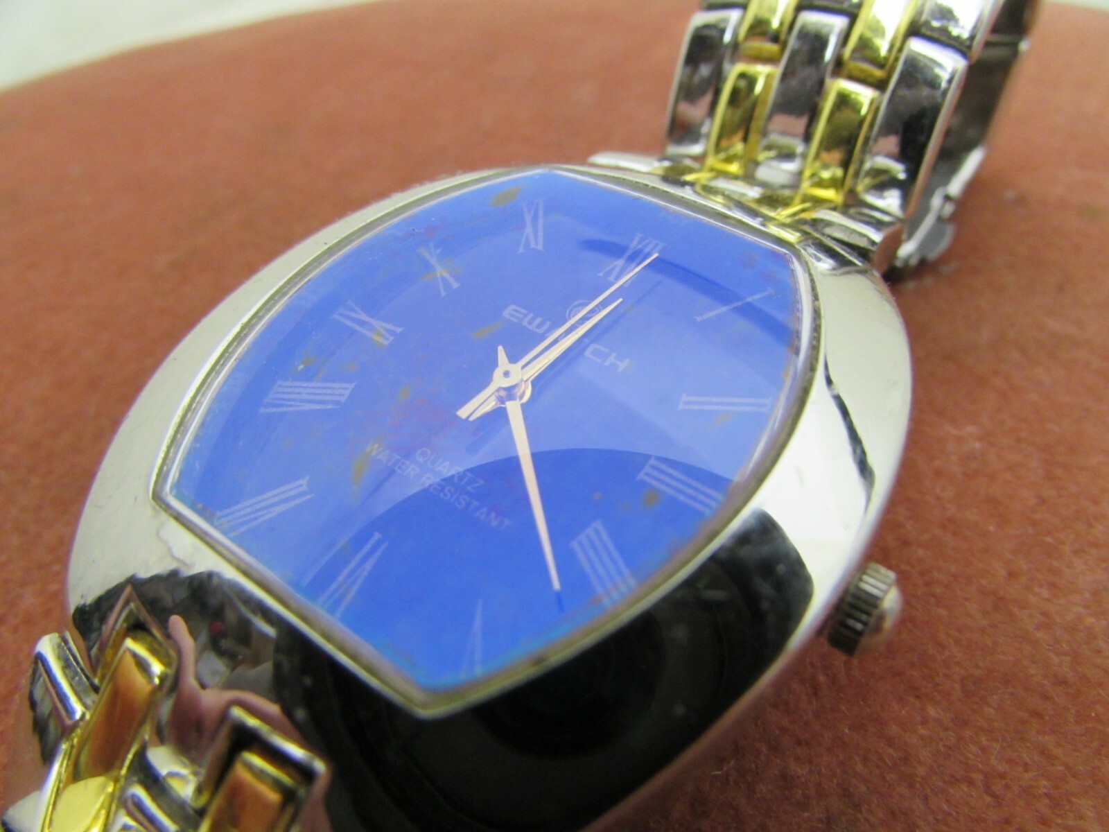 Men's Quartz Wristwatch Blue Face/Crystal Ewatch, Stainless Steel Strap ...