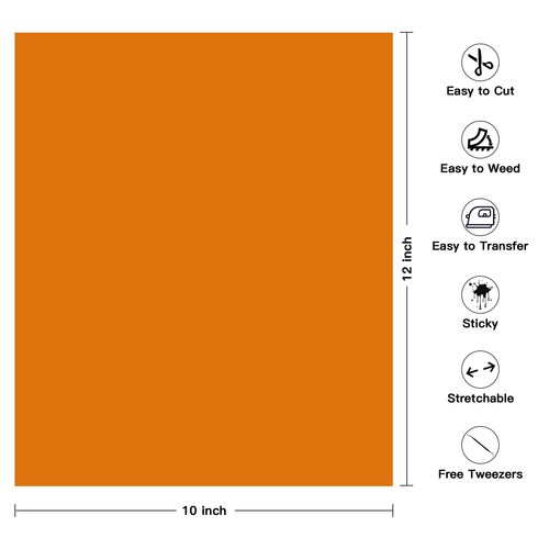 HTV Heat Transfer Vinyl Bundle Sheets: 12'' x 10" PU Iron on Vinyl for ...