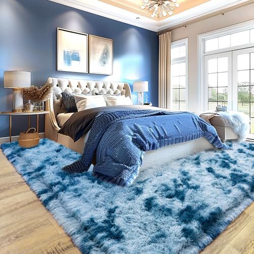 Super Soft Fluffy Rug for Living Room Bedroom, 8x10 Feet Tie Dyed ...