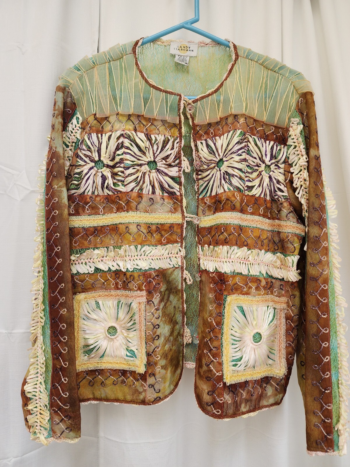 Vintage Sandy Starkman Sheer Silk Jacket Size L - Gem