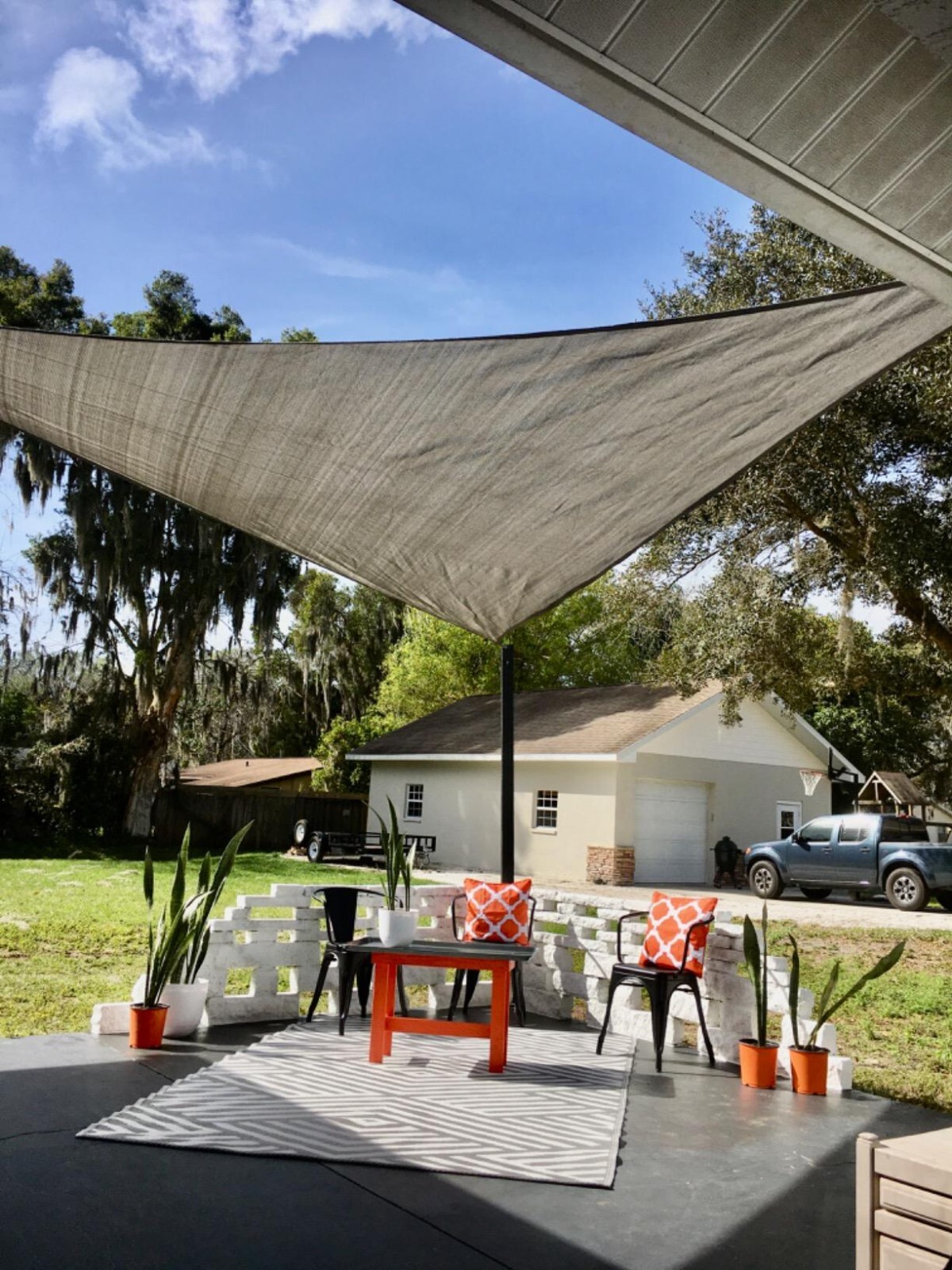 Outdoor Triangle Sun Shade Sail Canopy Shelter Mesh Cover Garden Pool ...