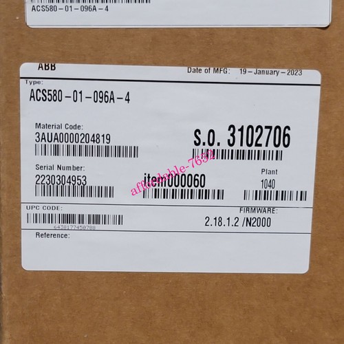 NEW ABB ACS580-01-096A-4 Variable Frequency Drive 75HP, 380-500VAC 3 ...