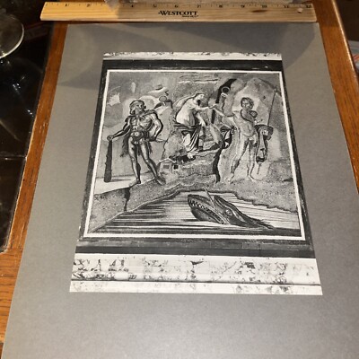 Antique Perseus & Andromeda Mounted Roman Mosaic Photo Rome Villa ...
