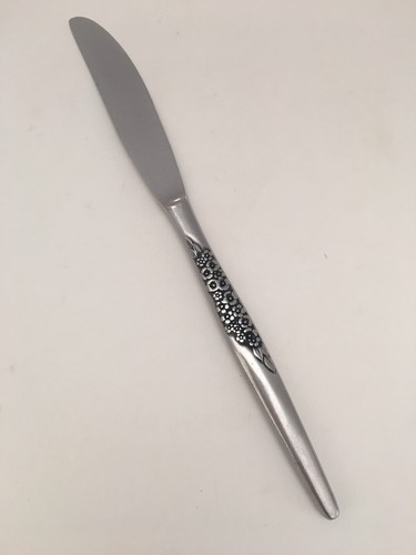 Interpur Stainless Satin Diagonal Floral Black Acc Tapered DINNER KNIFE ...