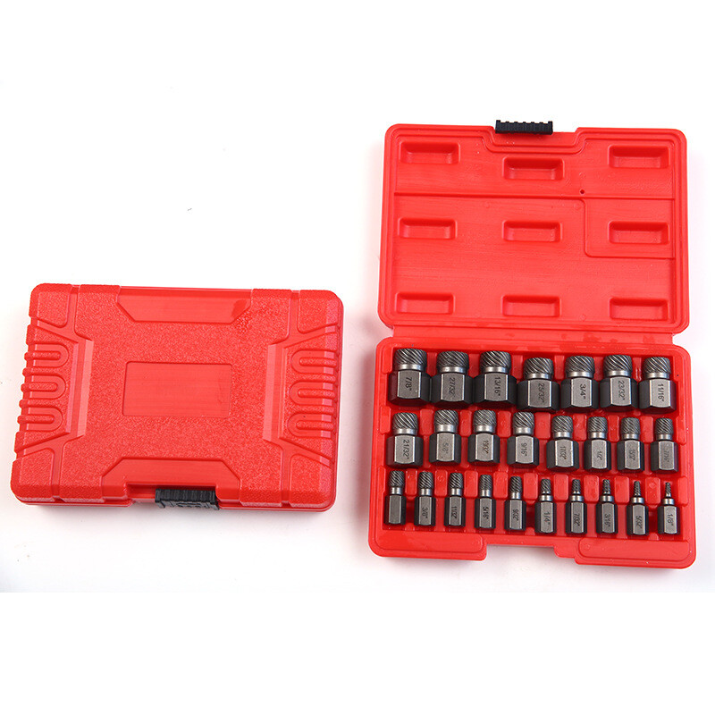 25pcs Multi-Spline Screw Extractor Set Hex Head Bit Socket Wrench Bolt ...