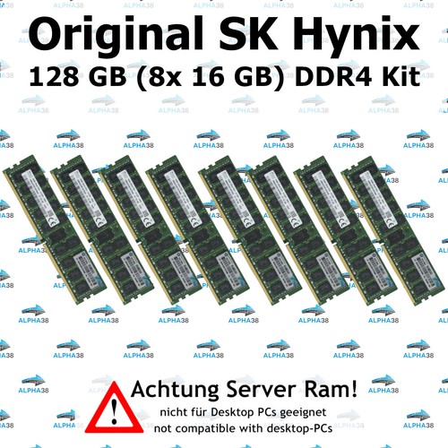 128 GB (8x 16 GB) RDIMM ECC DDR4-2133 Supermicro 6028TP-HC0R Server RAM ...