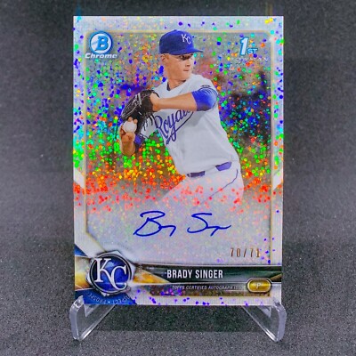 2018 Bowman Chrome Brady Singer Sparkle Refractor Auto Autograph /71 ...