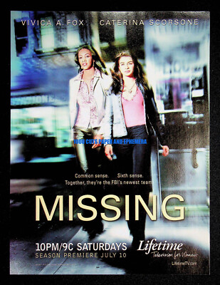 Missing Lifetime TV Channel 2004 Vivica A. Fox Print Magazine Ad Poster ...