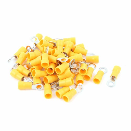 50 Pcs 5.5-5S Insulated Wire Connector Ring Crimp Terminal Yellow 12 ...