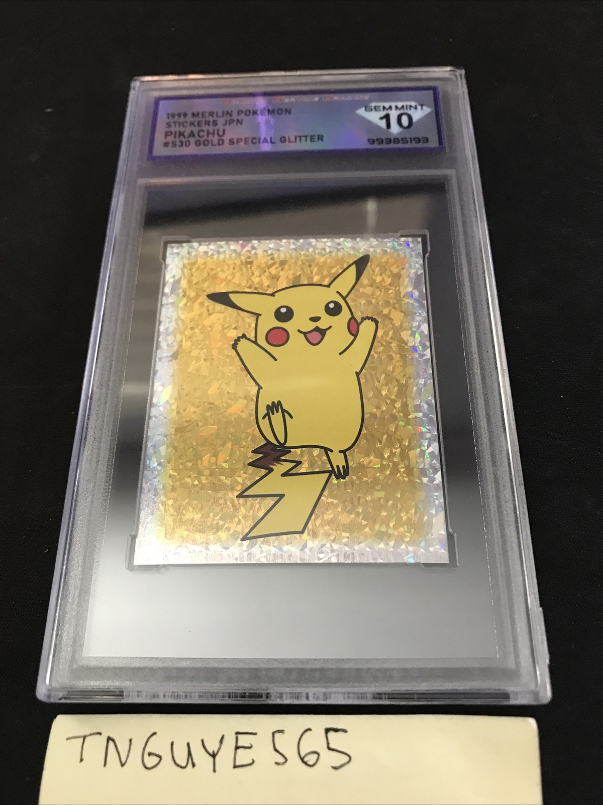 1999 Pokemon Topps Merlin - Pikachu Gold Special Sticker #S30 Graded ...