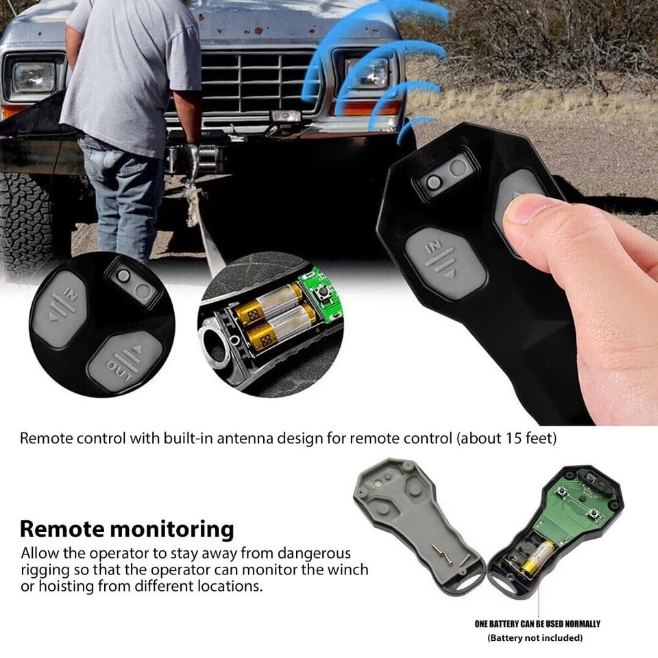 Latest Updated Wireless Winch Remote Control Kit, Universal 150ft ...