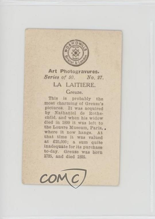 1912 WD & HO Wills Art Photogravures Tobacco Jean-Baptiste Greuze #27 sl3 | eBay