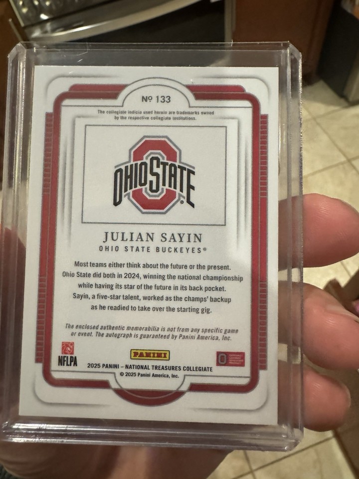 2025 Panini National Treasures Julian Sayin Ohio State Rated Prospect ...