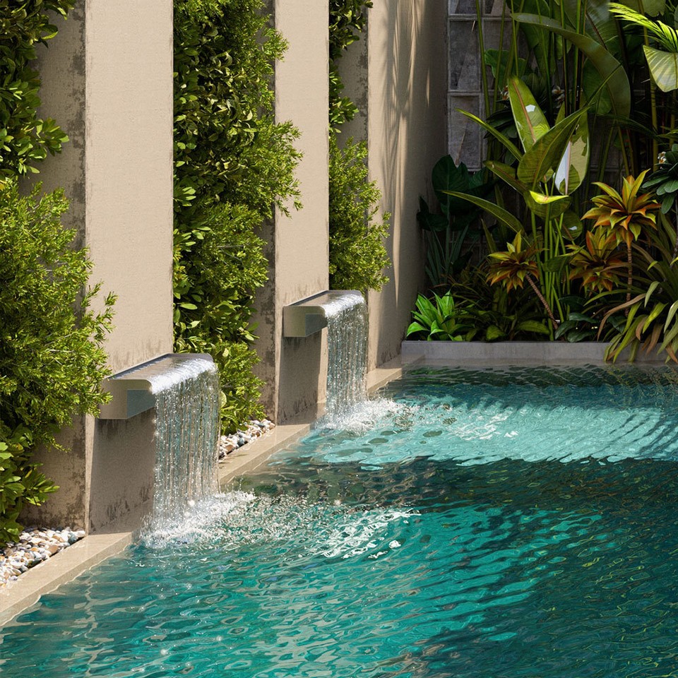 Pond Water Blade Cascade Stainless Steel Wall Waterfall Water Feature ...