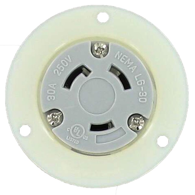 Olympia NEMA L6-30 FO Flanged Outlet 2 Pole 3 Wire Grounding 30 Amp 250 ...