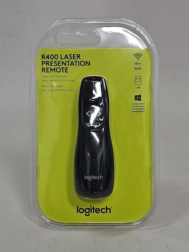 Logitech R400 Laser Presenter Remote Control & Pointer 910-001354 Black ...