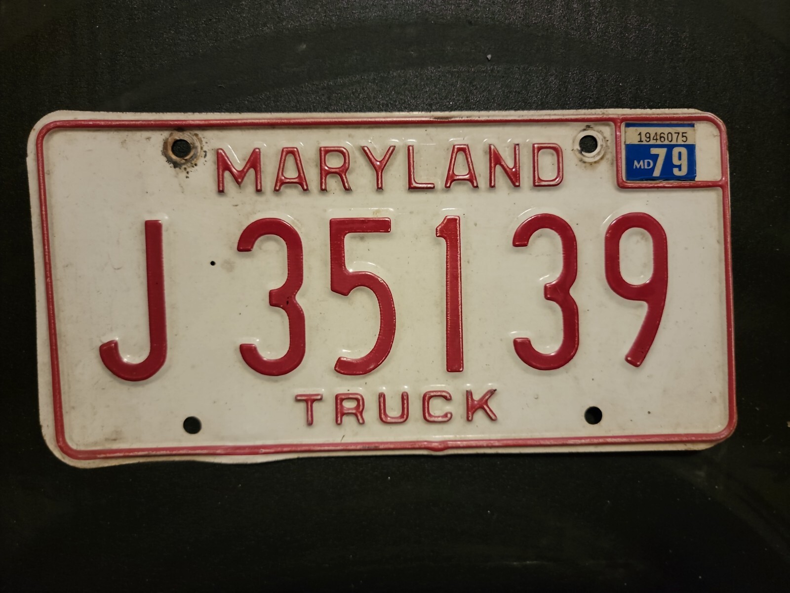 Vintage 1979 MARYLAND TRUCK License Plate J 35139 | eBay