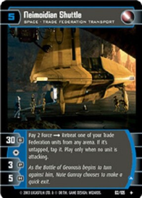 STAR WARS TCG WOTC JEDI GUARDIANS NEIMOIDIAN SHUTTLE 62/105 GEM MINT | eBay