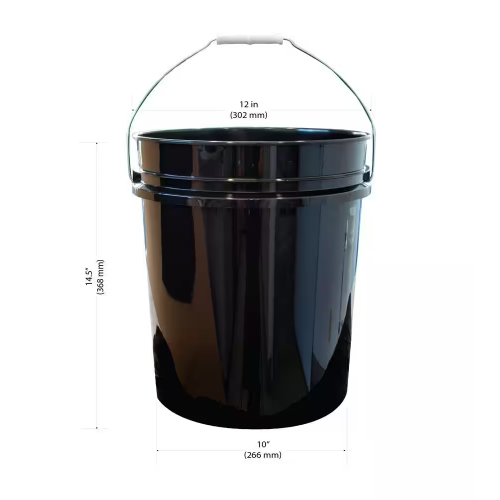 10-Pack Bucket 5-Gallon DWC Hydroponics Container Gardening Black ...