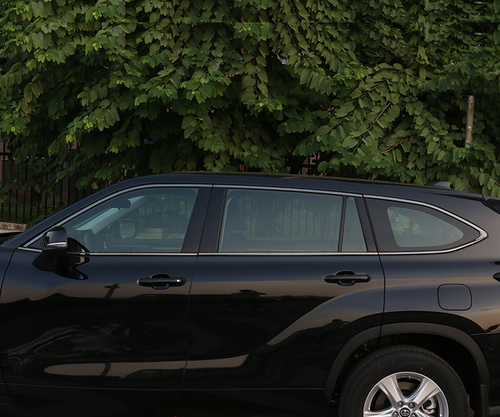 For Toyota Highlander 2020-2022 black stainless Car Window Strip Cover ...