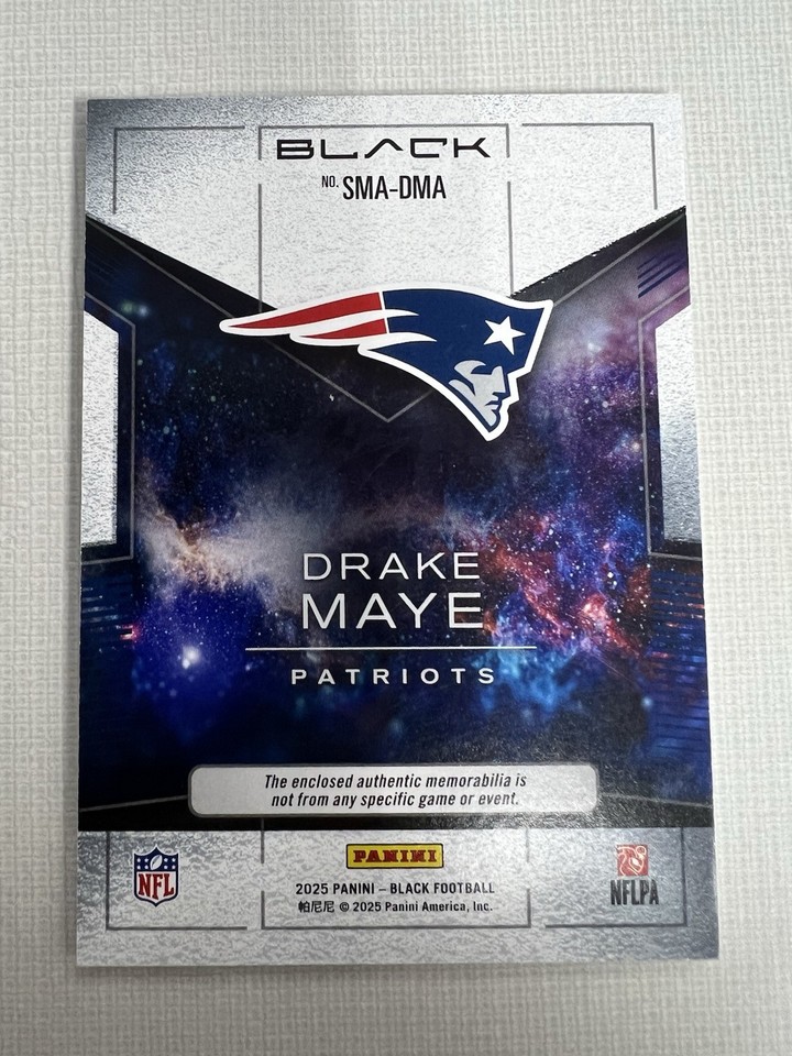 2025 Panini Black Football Drake Maye Starlight Materials /149 Patriots | eBay