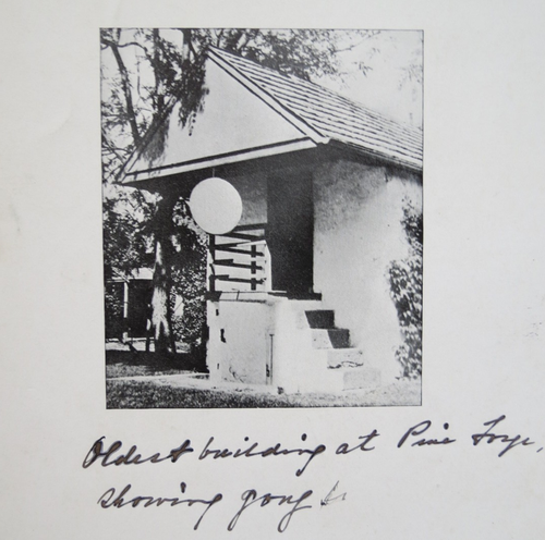 OLD PHOTO OF OLDEST BUILDING AT PINE FORGE SHOWING GONG Douglas TWN ...
