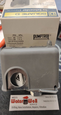 New Pumptrol 40/60 LV Sqr D Pressure Switch w/ Manual Lever for Water ...