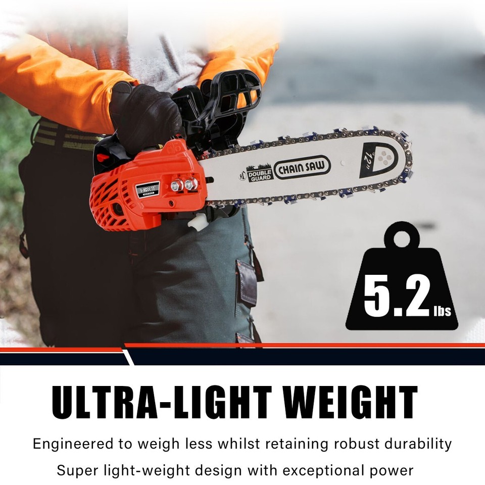 V-MODEST 2511 12 In. Compact Top Handle Gas Chainsaw 25CC 2-Stroke ...
