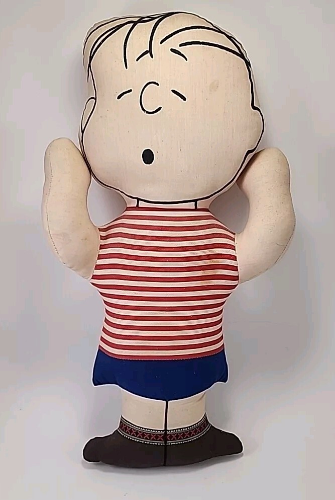 Vintage 1960s PEANUTS PLUSH LINUS Pillow Stuffed Doll 14" by Heinrich ...