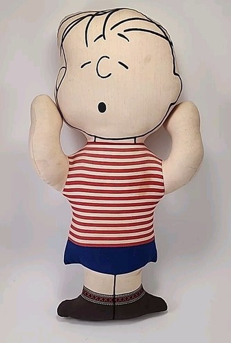 Vintage 1960s PEANUTS PLUSH LINUS Pillow Stuffed Doll 14" by Heinrich ...