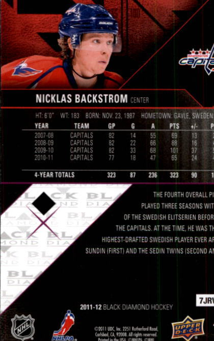2011-12 Black Diamond Capitals Hockey Card #91 Nicklas Backstrom | eBay