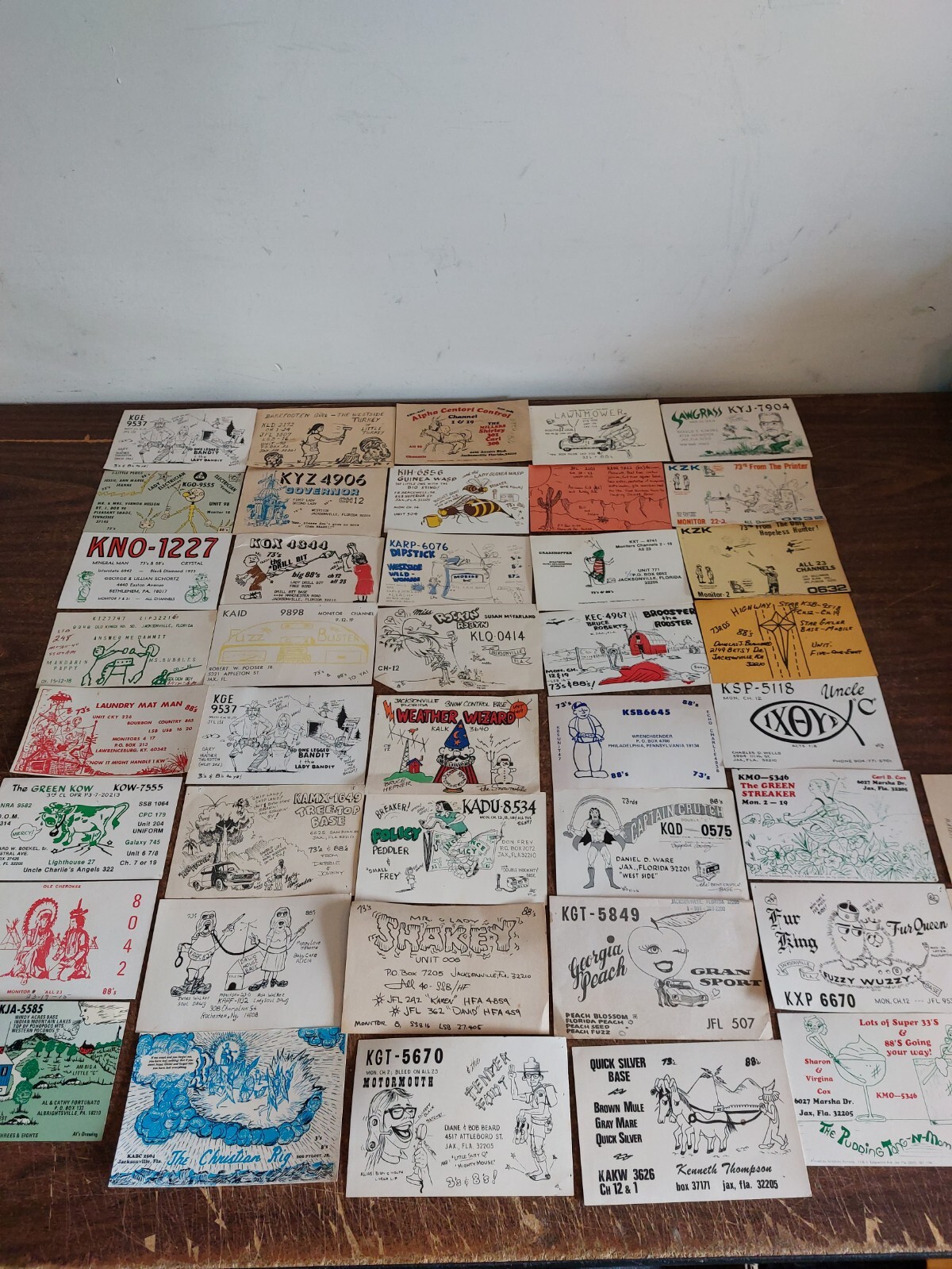 Vintage HAM RADIO CALL CARD Lot Jacksonville Florida Silly Fun | eBay