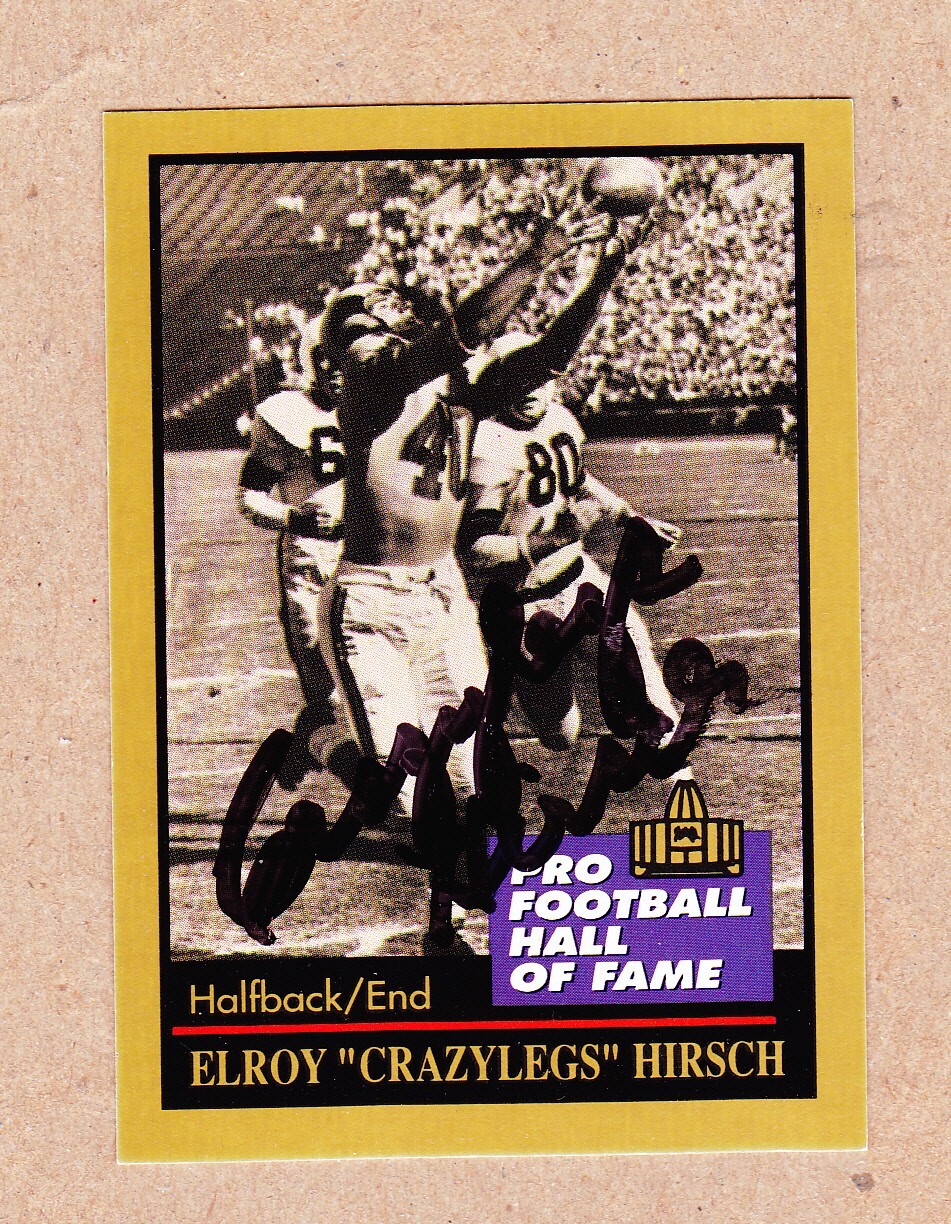 Elroy"Crazylegs" Hirsch signed 1991 Enor HOF card #66-(DEC)-LA Rams | eBay
