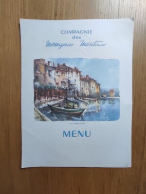 Messageries Maritimes Pierre Loti Cruise Ship ~1961 Menu Card | eBay UK