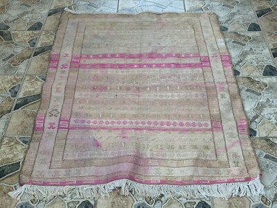Vintage Turkish Rug | Anatolian Handmade Antique Wool Farmhouse Soumak ...