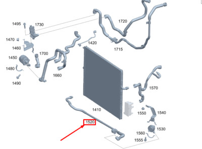 MB GLE W167 Pump To Connecting Point Coolant Line A1675019002 NEW ...