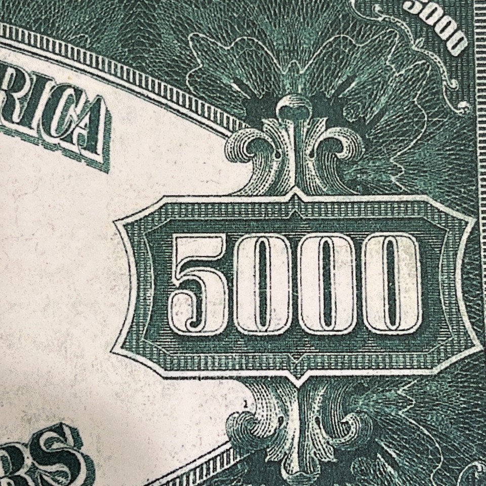 Reproduction USA 1934 $5000 Bill Federal Reserve Note Philadelphia Read ...