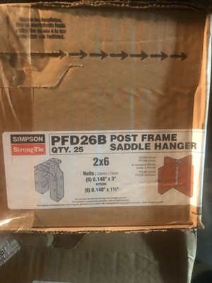 25Pk Simpson Strong-Tie Steel 20 Ga 2X6 Joist To Header Post Frame ...