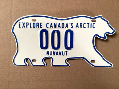 NUNAVUT SAMPLE LICENSE PLATE ORIGINAL 000 CANADA BEAR | eBay